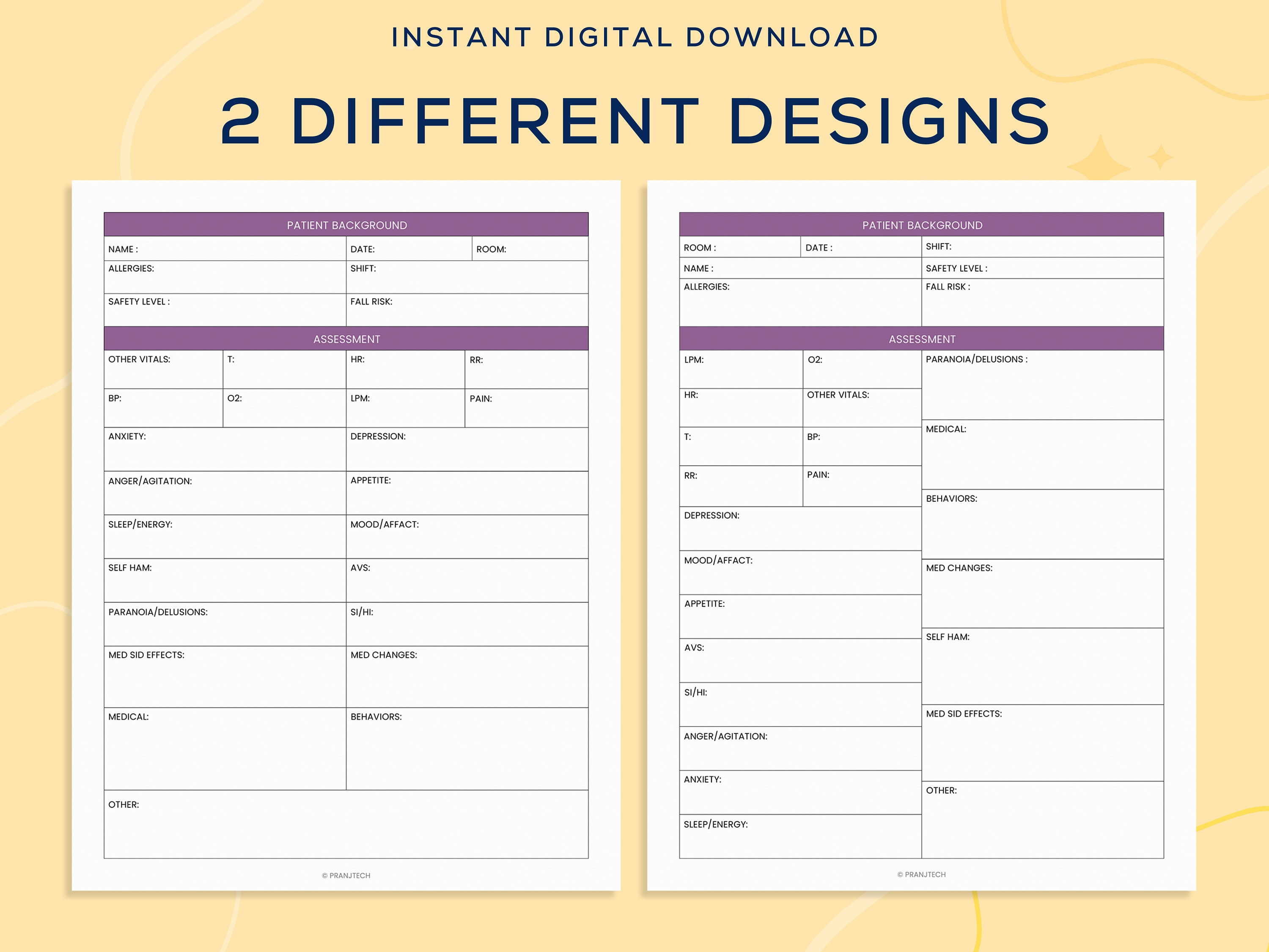 Nursing Psych Report Sheet, Psych/mental Health Nurse Organizer, Psych ...