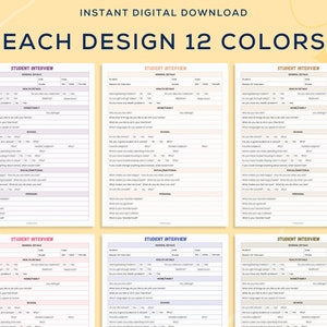 Student Interview Form | School Counselor | School Psychologist Forms ...