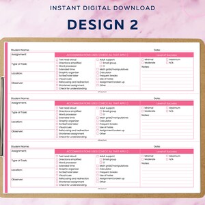 Accommodation & Modification Tracker for Special Education, Classroom ...