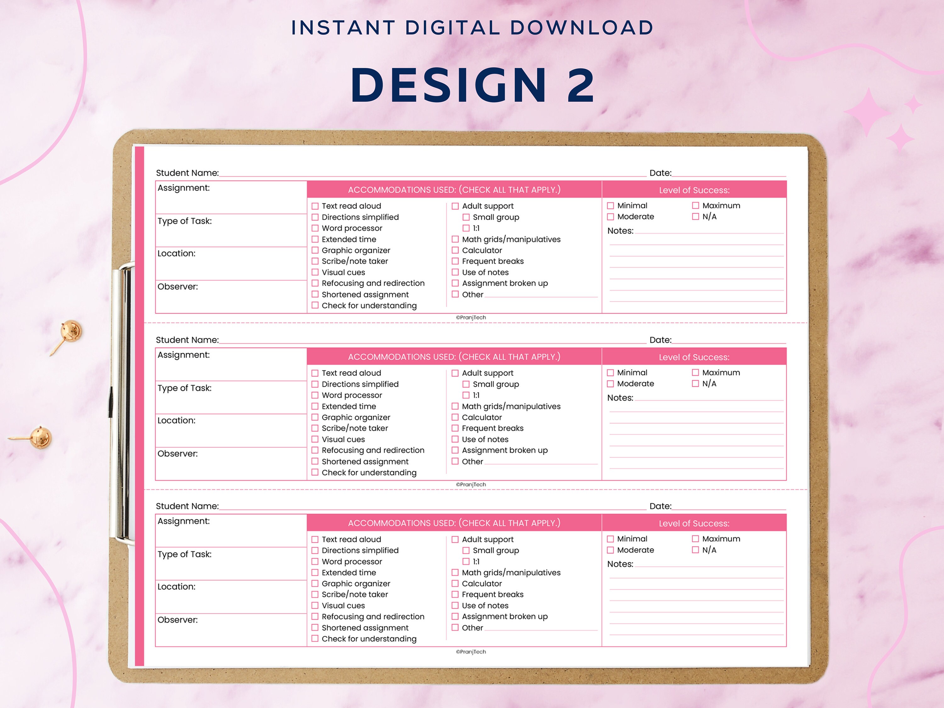 Accommodation & Modification Tracker for Special Education, Classroom ...