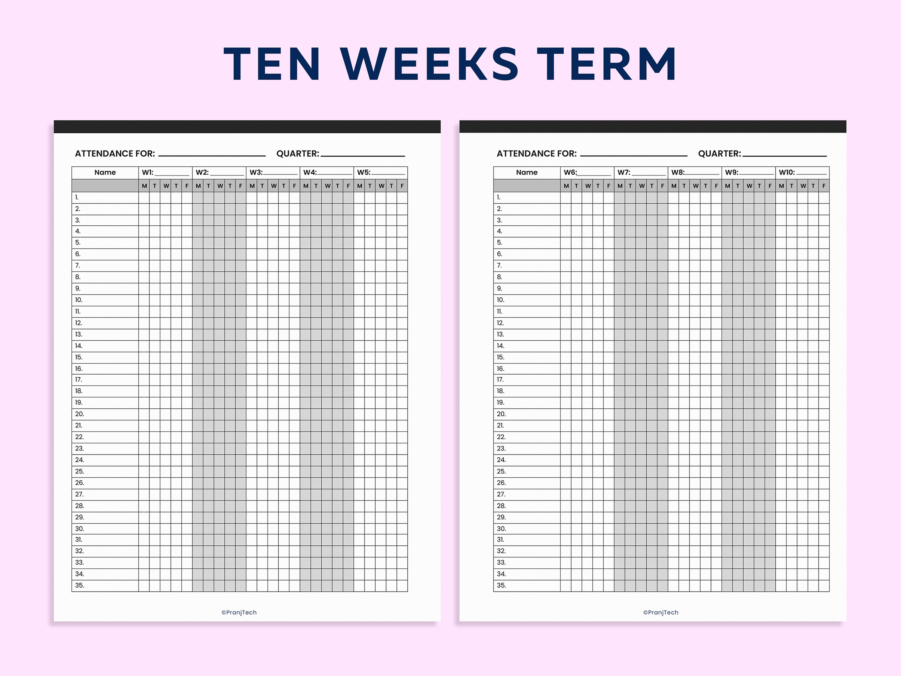 Attendance Forms for Teachers, Attendance Tracker, School Attendance ...