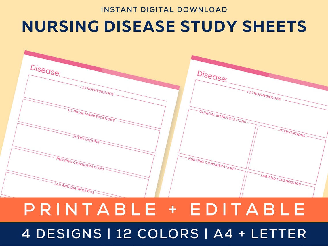 Nursing Student Disease Process Template, Pathophysiology Nursing ...