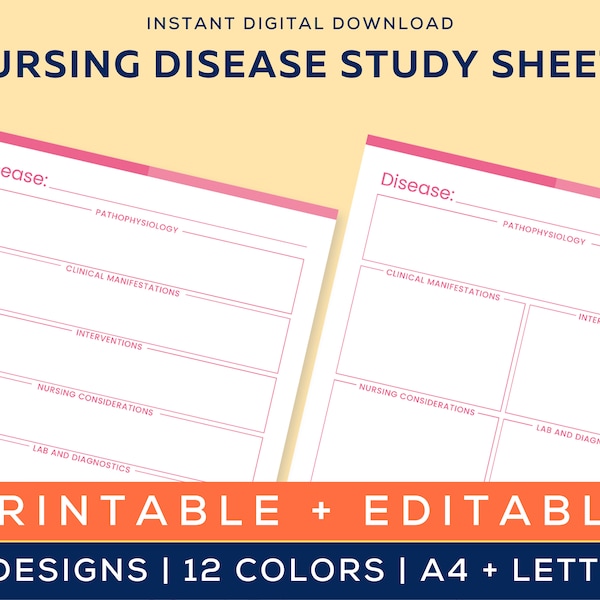 Disease Process Template - Etsy