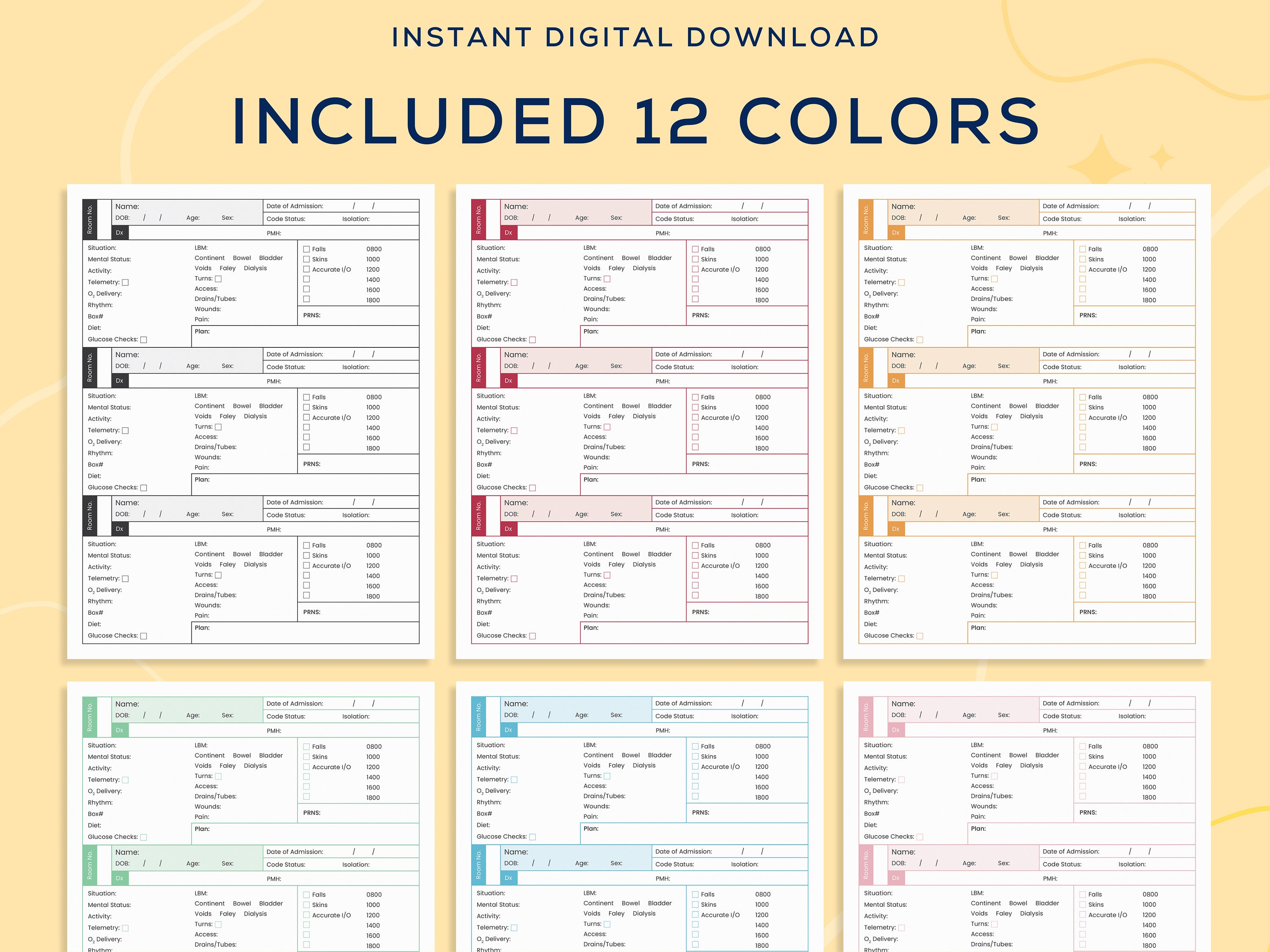 Printable Telemetry Report Sheet, 3 Patient Report Sheet, Medical ...