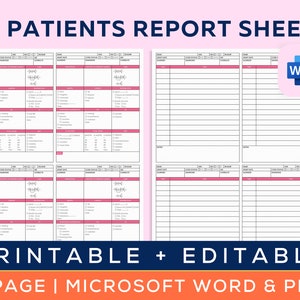 4 Patient Nursing Report Sheet for Step Down Units, Med-surg Nursing ...