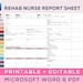 Inpatient Rehab Nurse Report Sheet, Rehab/med Surge Report Sheet ...