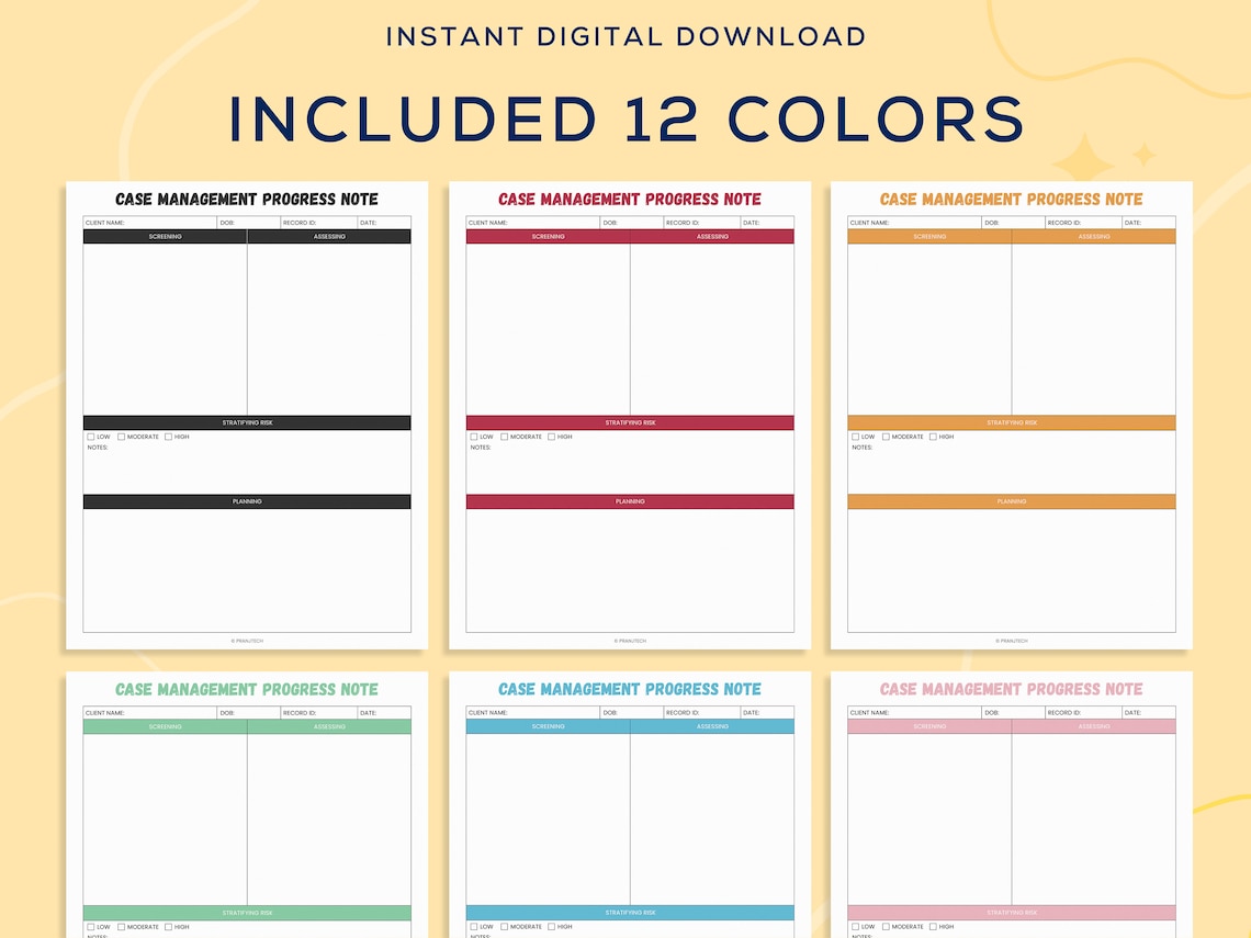 Case Manager Progress Notes, Fillable, Printable & Editable Form ...