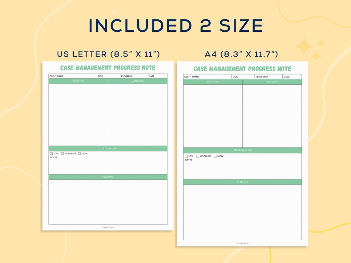 Case Manager Progress Notes, Fillable, Printable & Editable Form ...