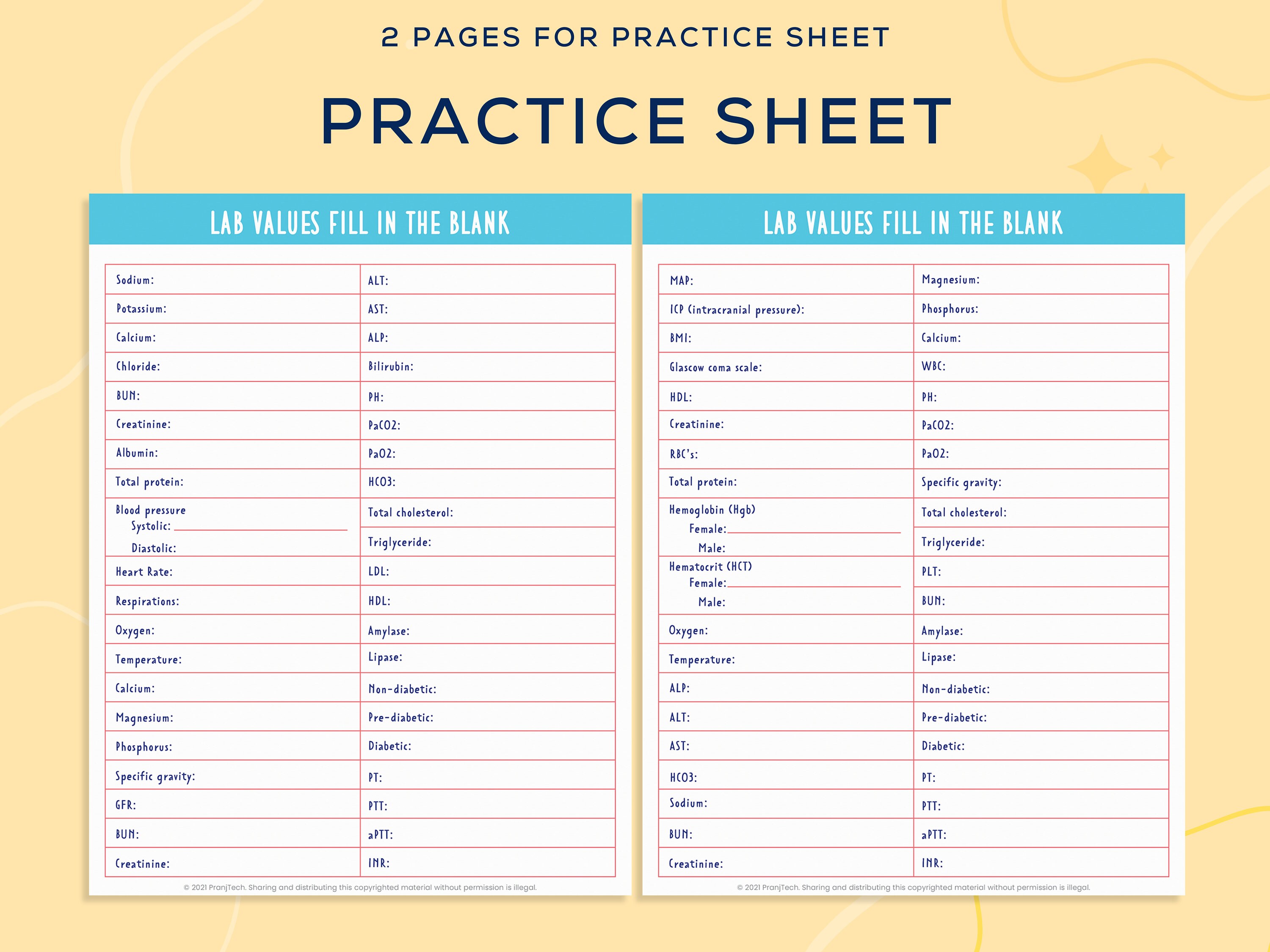 Lab Value Cheat Sheet | Memory Tricks | Memorize Sheet | Nursing Study ...