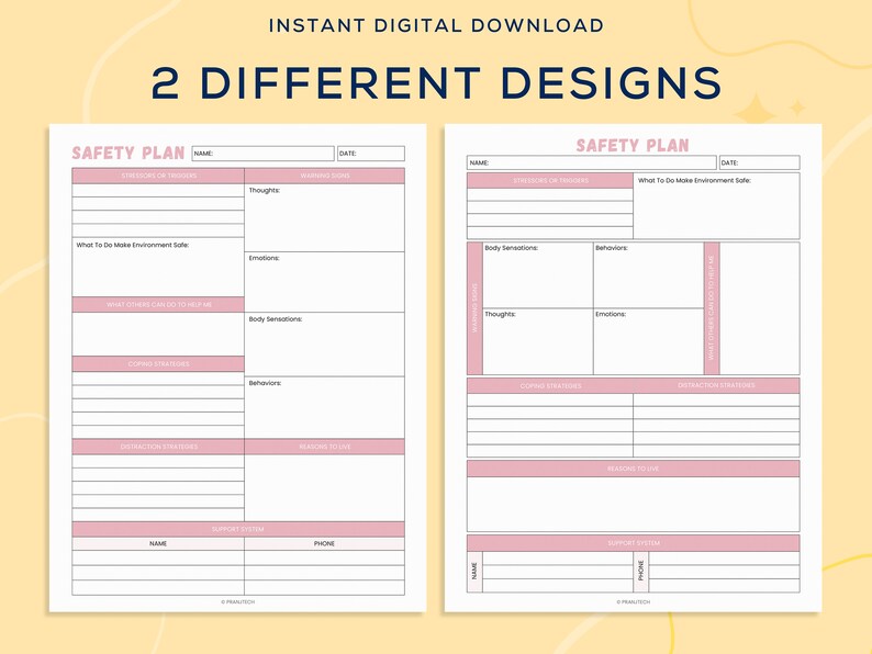 Printable Safety Plan, Therapy Aid, Coping Skills, School Counselor ...