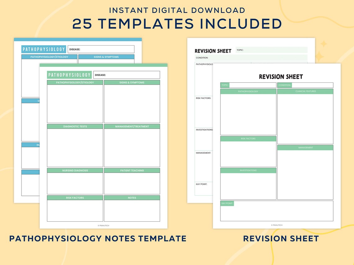 Complete Nurse Note-taking Templates Bundle | Student Nurse Study ...
