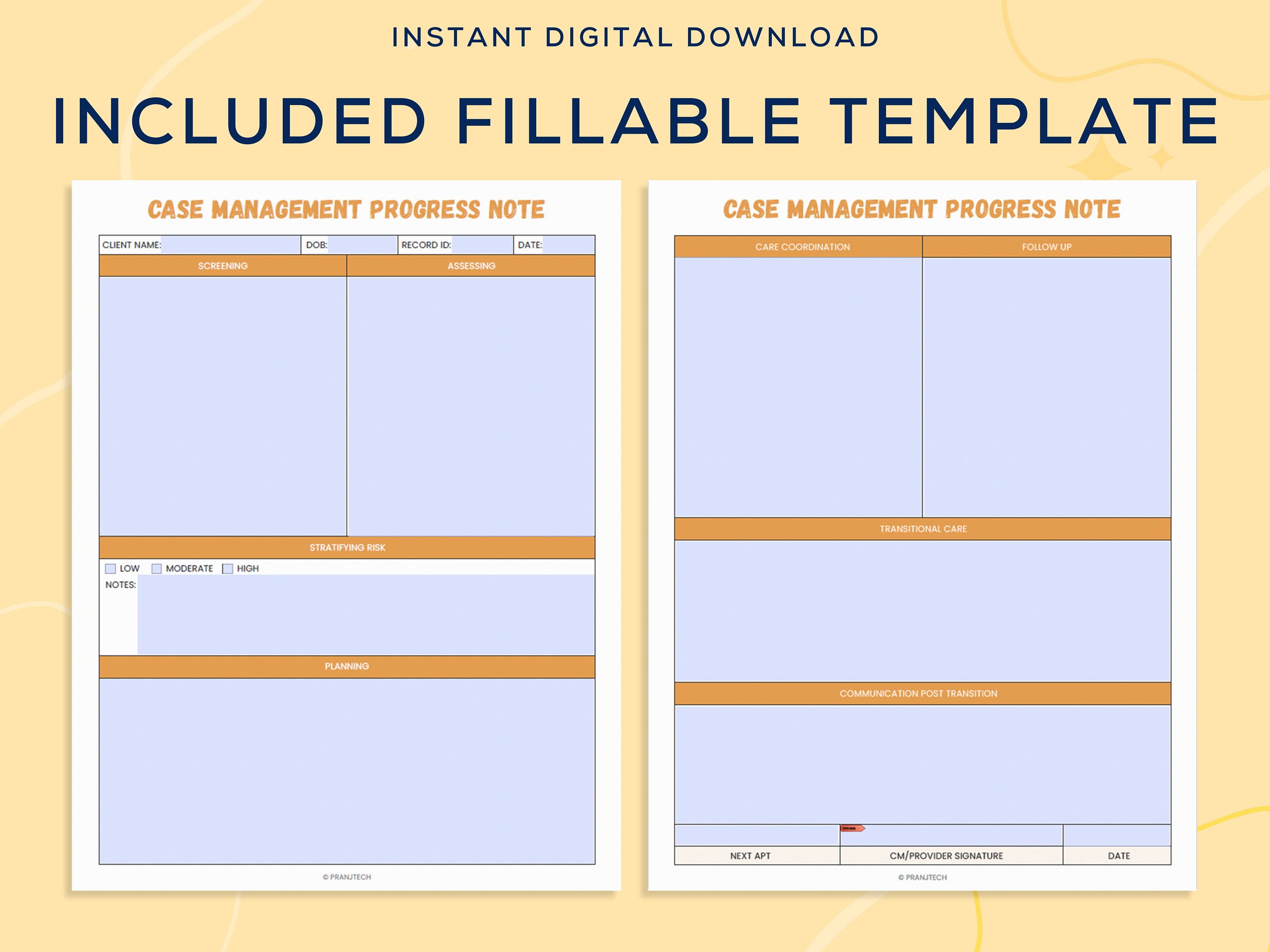 Case Manager Progress Notes, Fillable, Printable & Editable Form ...