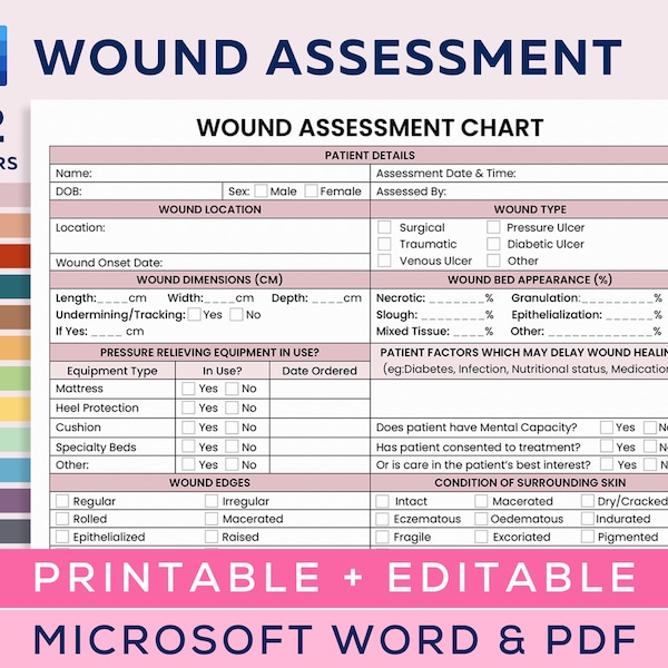 Wound Documentation Template - Etsy