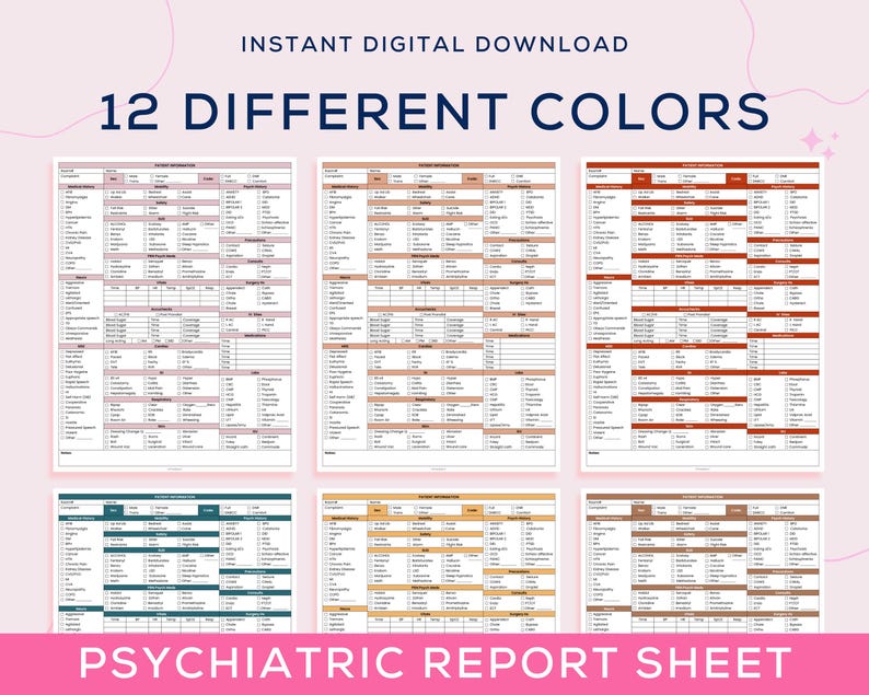 Psychiatric Nursing Report Sheet, 2 Patient Psych Nurse Report Sheet ...