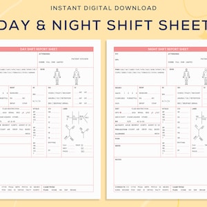 Med Surg Nurse Report Sheet, Day Shift and Night Shift, Nursing Student ...