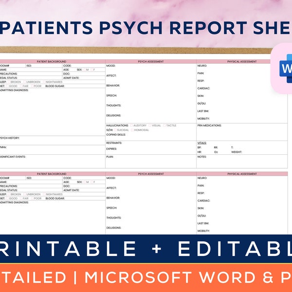 Nurse Report Behavioral Health - Etsy