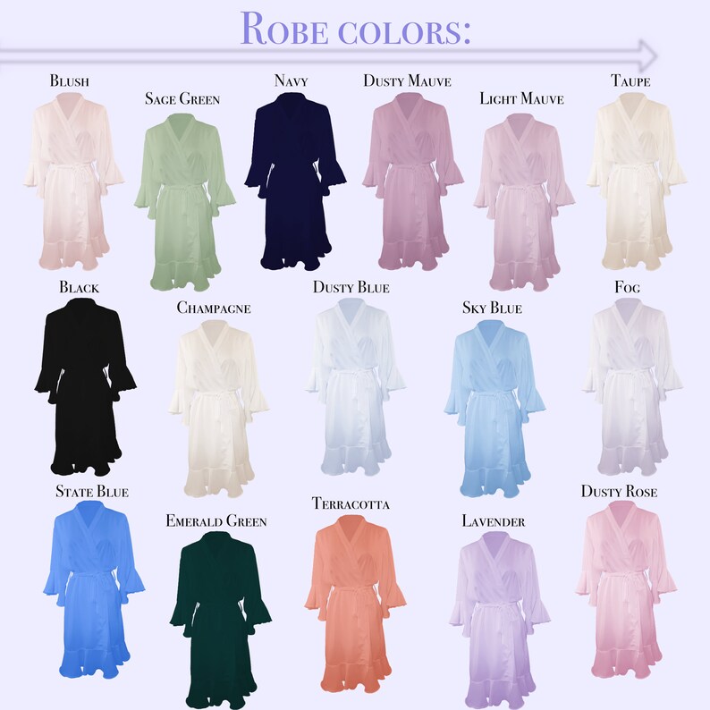 Personalized Ruffle Robes Bridesmaid Proposal Wedding Party Robe Bridal ...