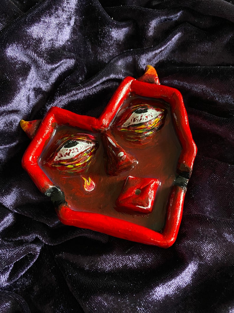Devil Heart Face Incense Burner / Ashtray / Handmade - Etsy