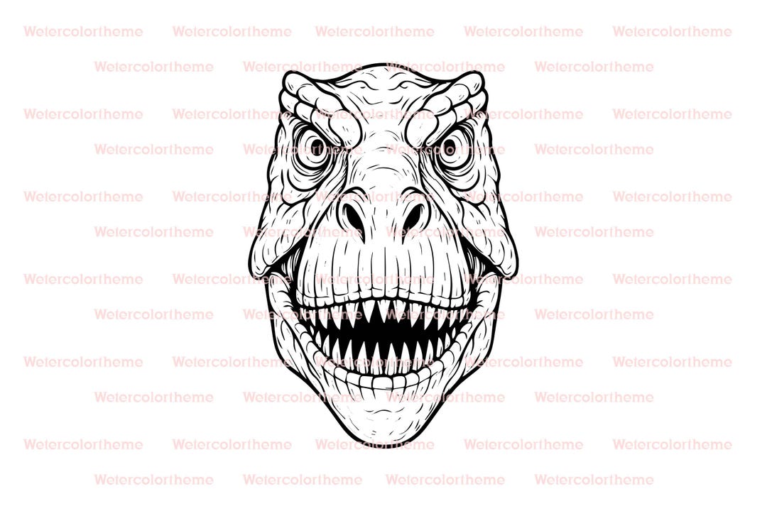 Dinosaur Head Svg,t Rex Head Vector,t Rex Face Outline,t Rex Head ...