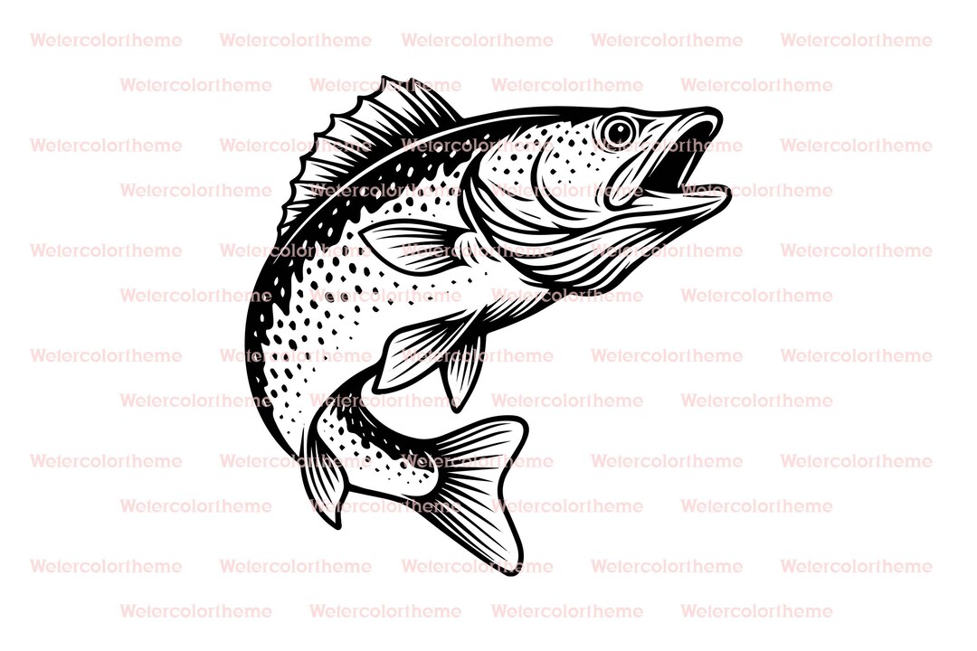 Walleye Fish Svg,walleye Silhouette,walleye Illustration,walleye Fish ...