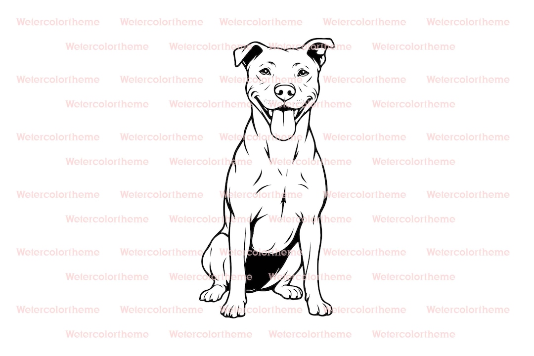 Pit Bull Svg,pitbull Outline Svg,pit Bull Png,pit Bull Clipart,pit Bull ...