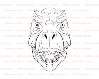 Dinosaur Face Vector | Etsy