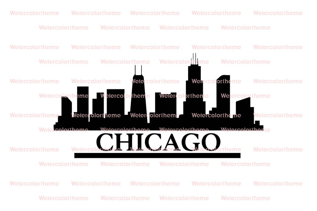 Chicago Skyline Svg,chicago Skyline Vector,chicago City Skyline ...