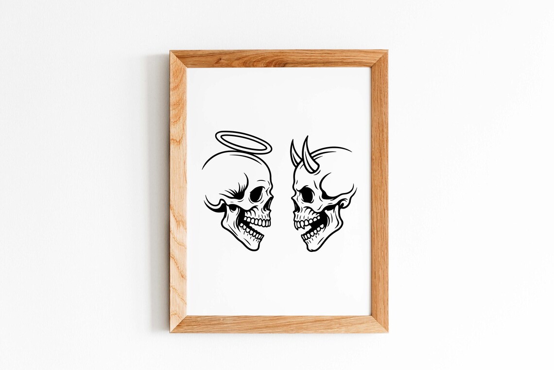Angel Devil Svg,angel Devil Clipart,angel and Devil Clip Art,devil and ...