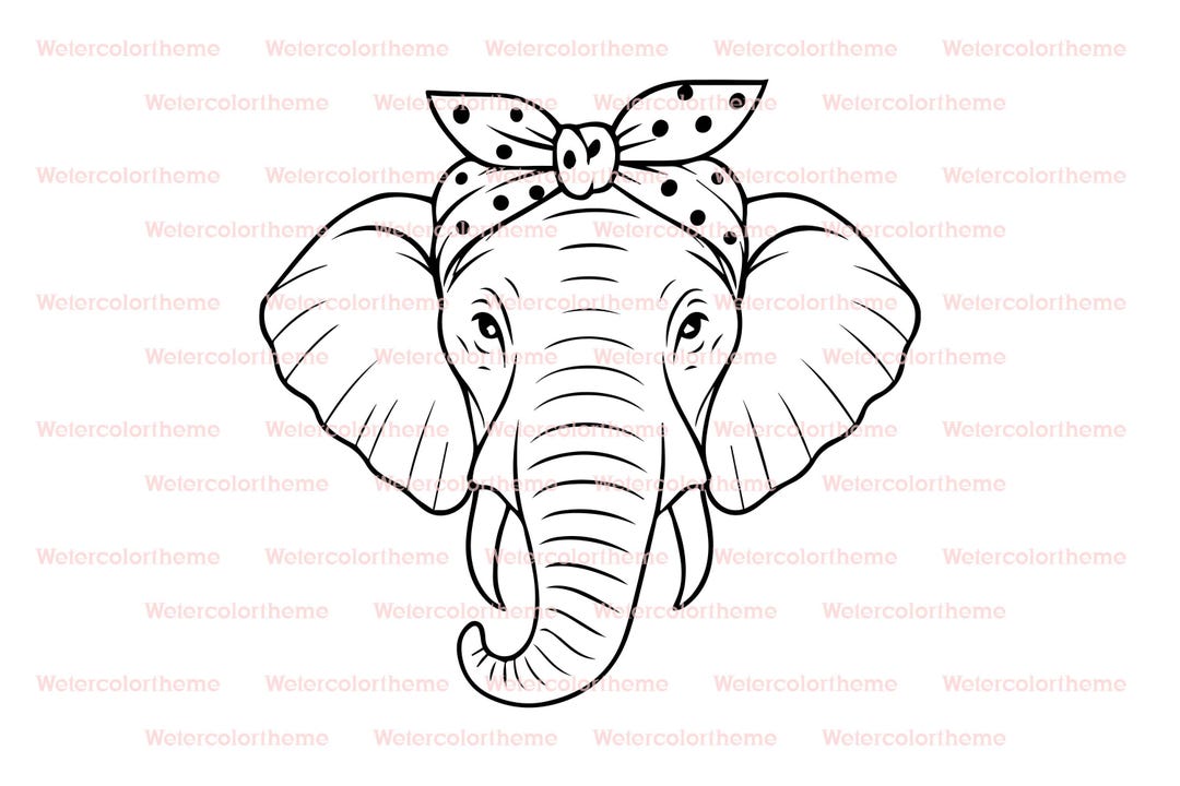 Elephant With Bandana Svg,bandana Elephant Png,elephant Clipart ...