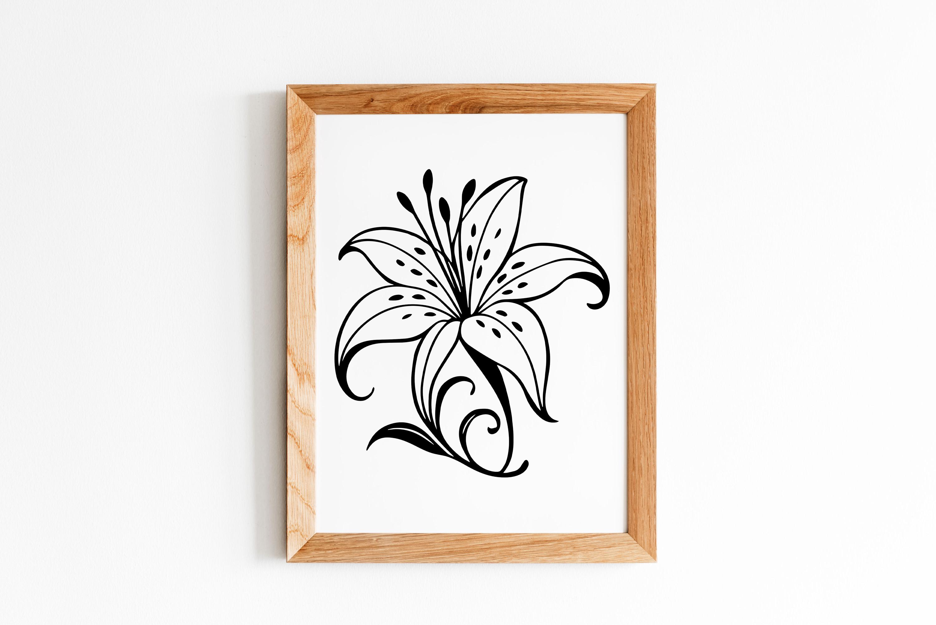 Lily Svg,lily Flower Svg,lily Clipart,lily Dxf,lily Cutfile Design,lily ...