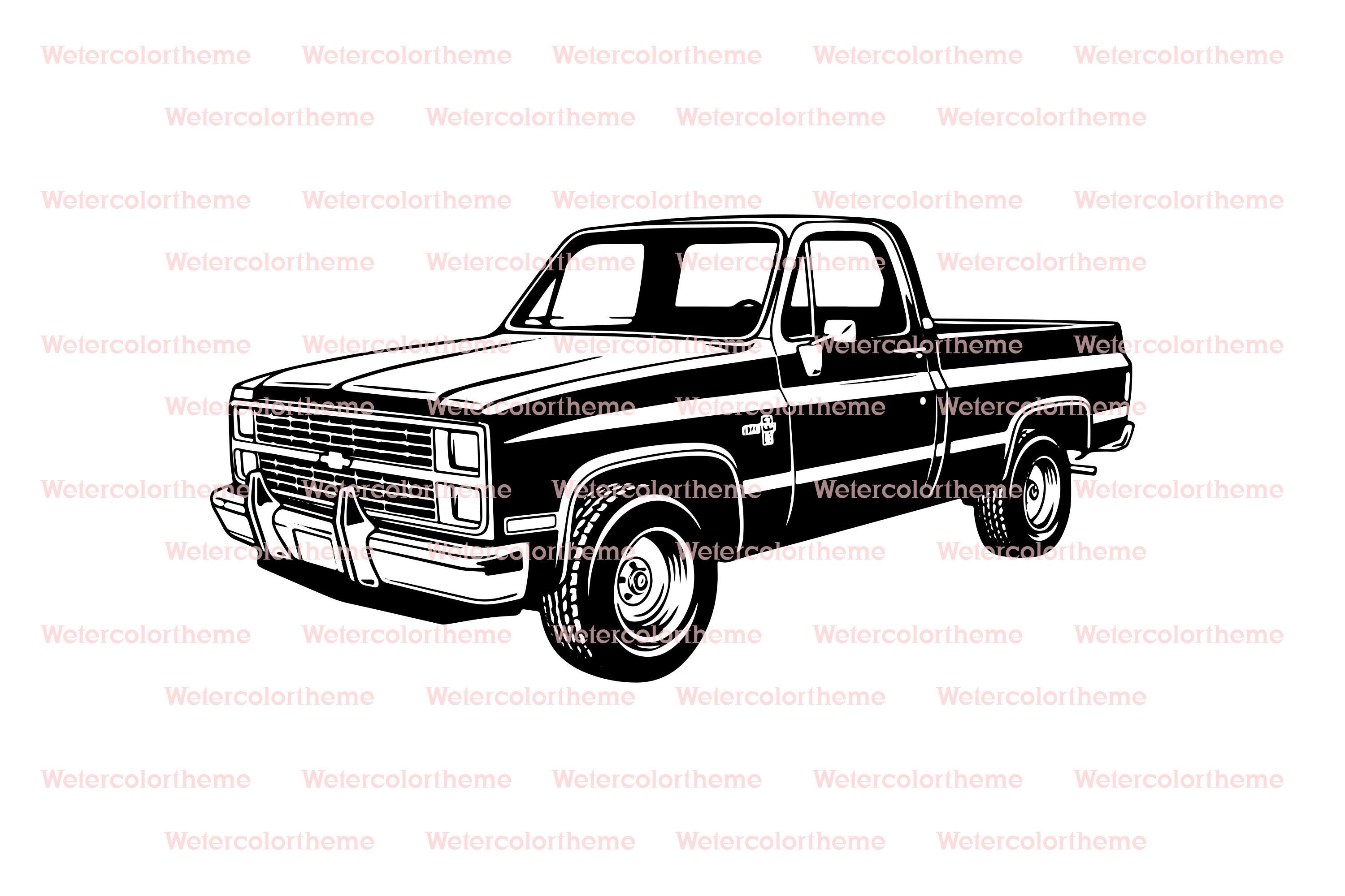 Chevrolet C10 Svg,chevy C10 Svg,c10 Outline Svg,chevy C10 Dxf,chevy C10 ...