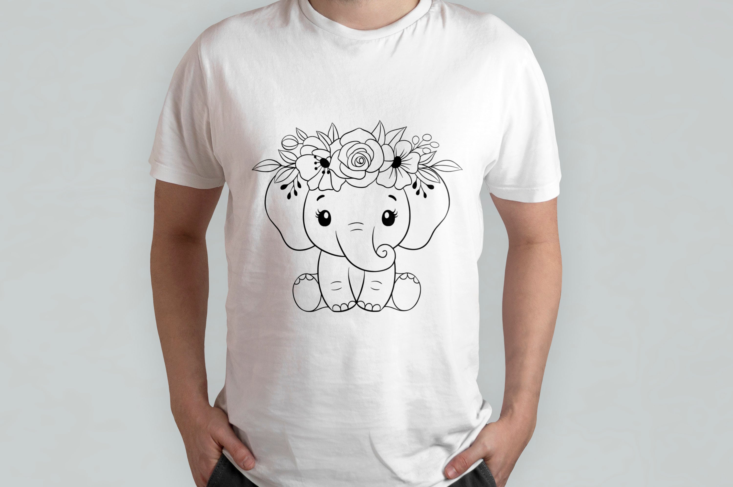 Baby Elephant Svg,elephant With Flower Svg,cute Elephant Svg,elephant ...