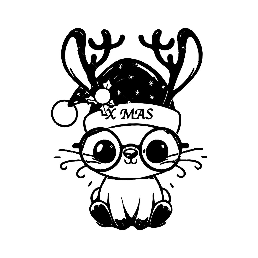 Hipster Bunny Svg, Reindeer Bunny Svg, Animal Christmas Svg,trendy ...