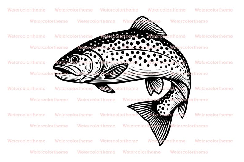 Rainbow Trout Svg,clip Art of Trout,trout Fish Clipart,jumping Trout ...