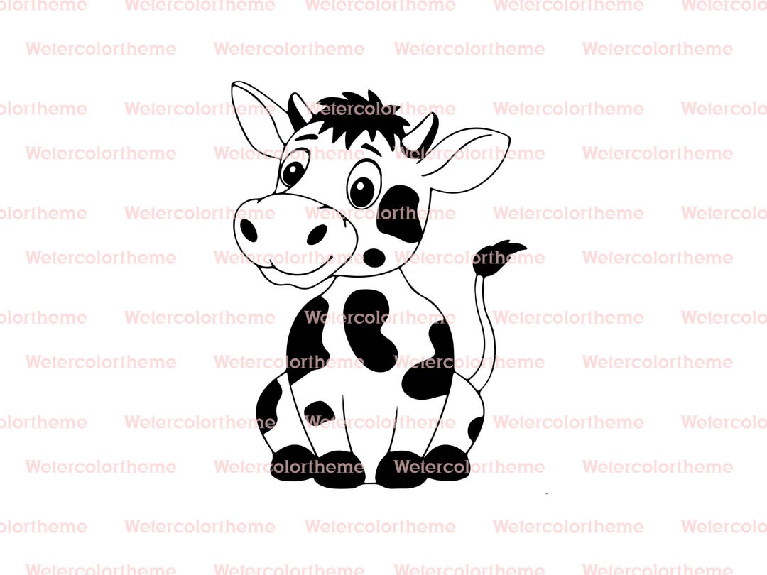 Baby Cow Svg,baby Cow Clipart,cartoon Calf Svg,baby Cow Cricut,baby Cow ...
