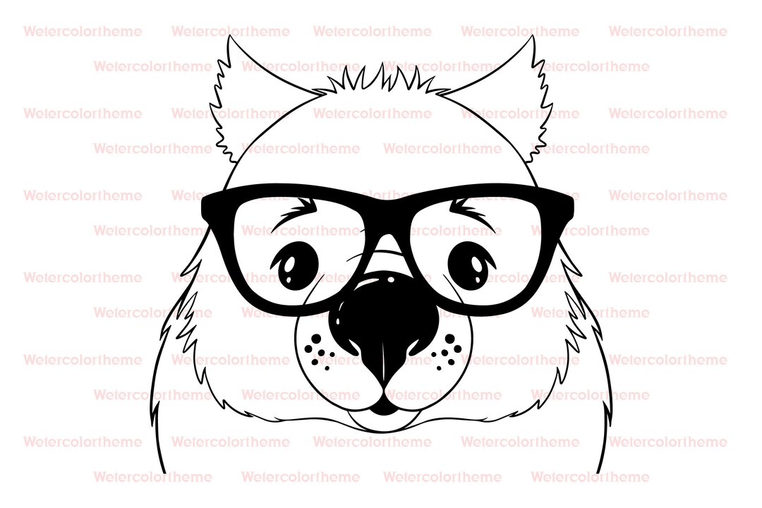 Wombat Svg,wombat Cut File,wombat With Glasses,cute Wombat Svg,wombat ...