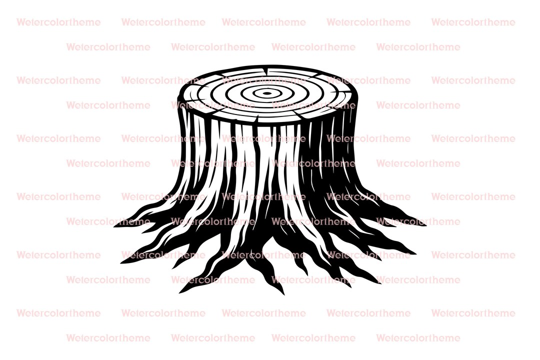Tree Stump Svg,tree Stump Decal,tree Stump Vector,tree Stump Dxf,tree ...