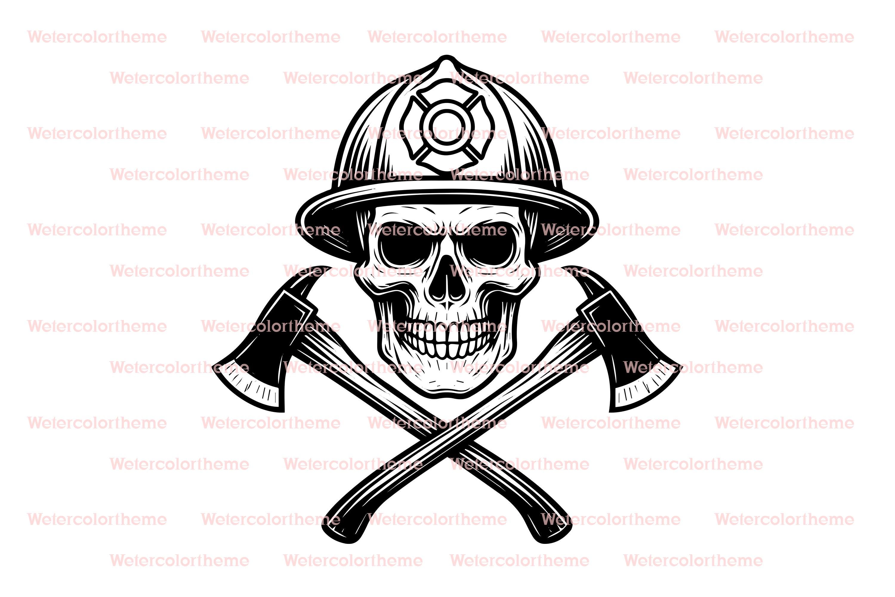 Firefighter Skull With Helmet