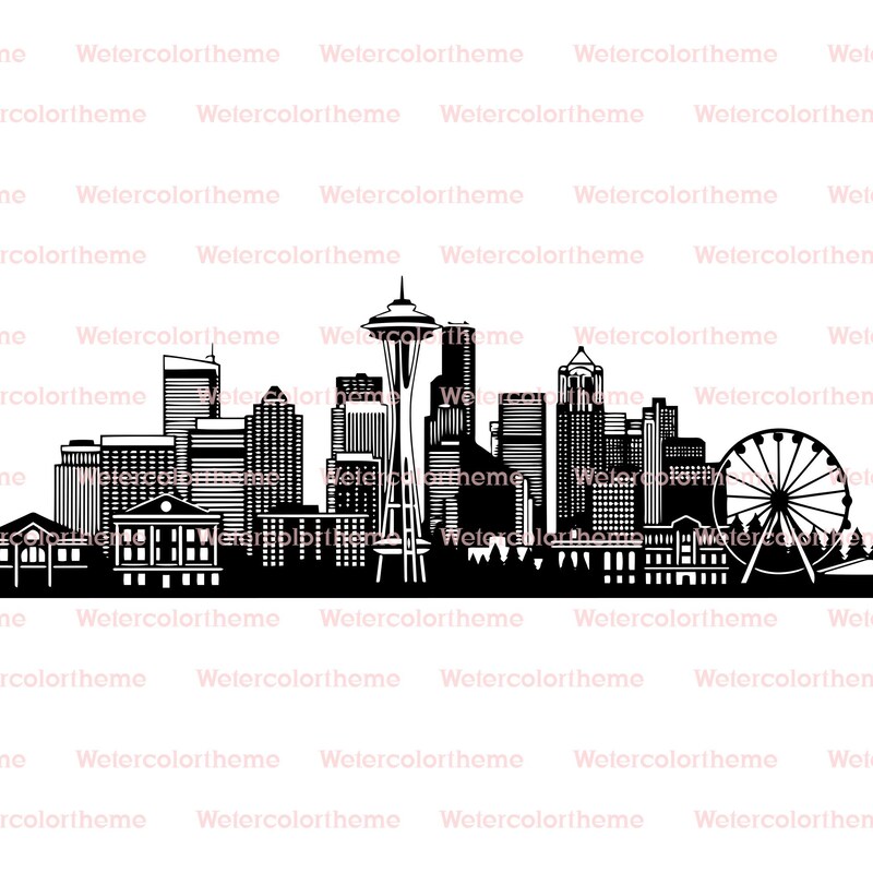 Seattle Skyline Vectors - Etsy
