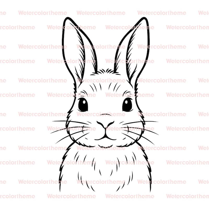 Cute Bunny Easy Drawing - Etsy
