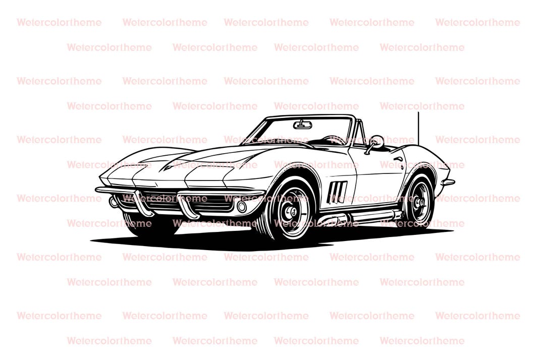Corvette Convertible Svg,corvette Clipart,corvette Car Svg,corvette Svg ...