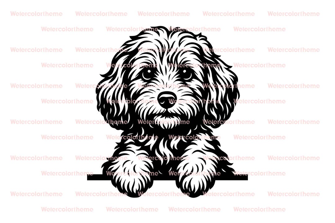 Cavapoo Svg,cavapoo Clipart,peeking Cavapoo Svg,cavapoo Face Svg ...