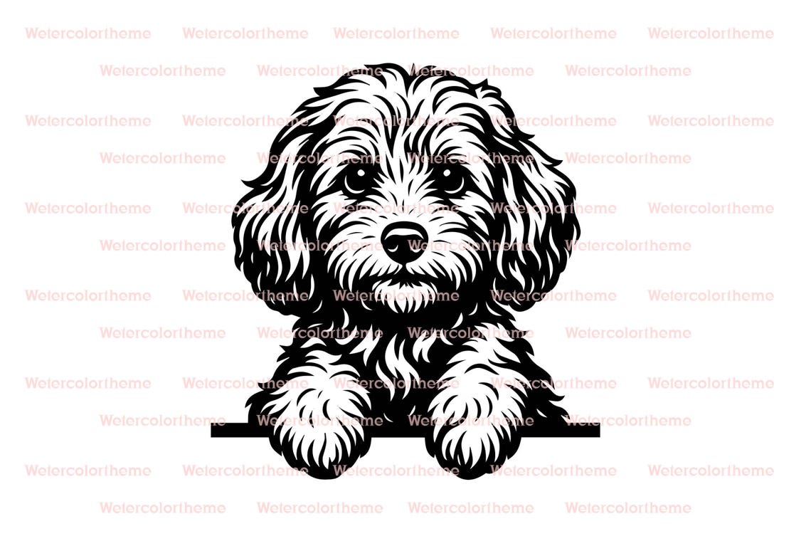 Peeking Cavapoo Svg,cavapoo Face Clipart,cavapoo Svg,cute Cavapoo Svg ...