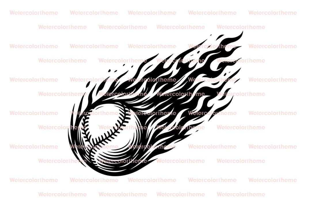 Flaming Baseball Svg,baseball With Flames Svg,flames Baseball Png ...