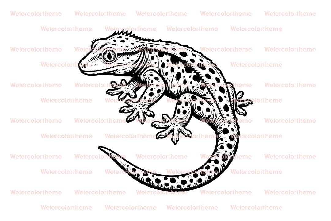 Leopard Gecko Svg,leopard Gecko Decal,leopard Gecko Png,gecko Cut File ...