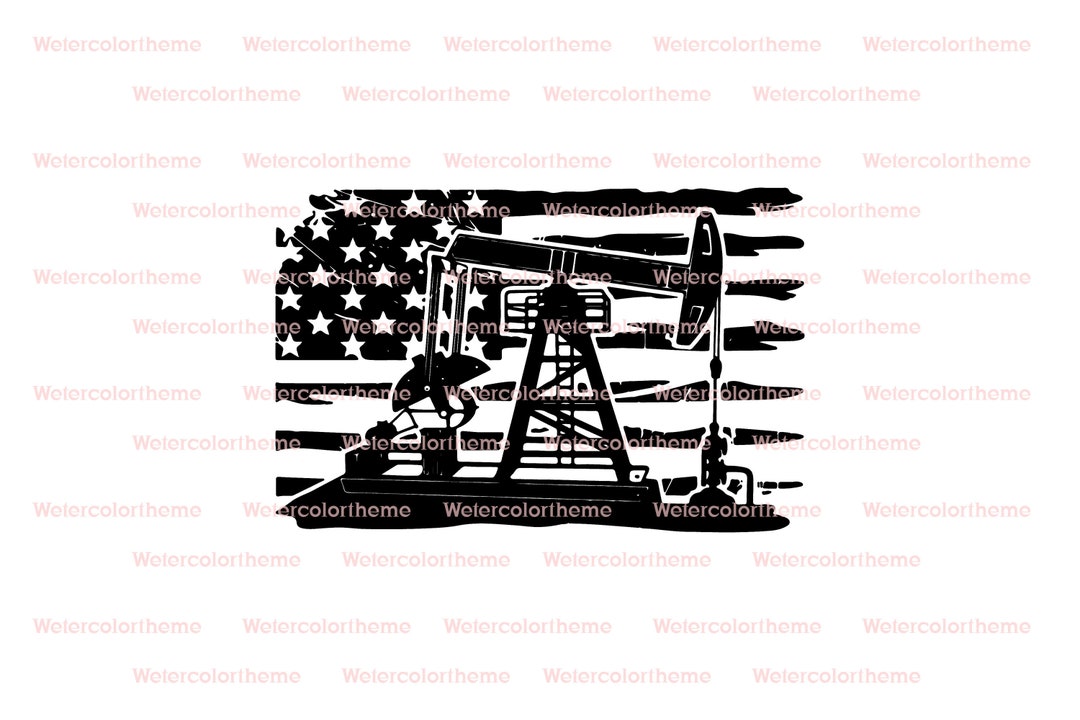 US Flag Oil Rig SVG,US Oil Derrick Svg,oil Pump Svg,patriotic Oil ...
