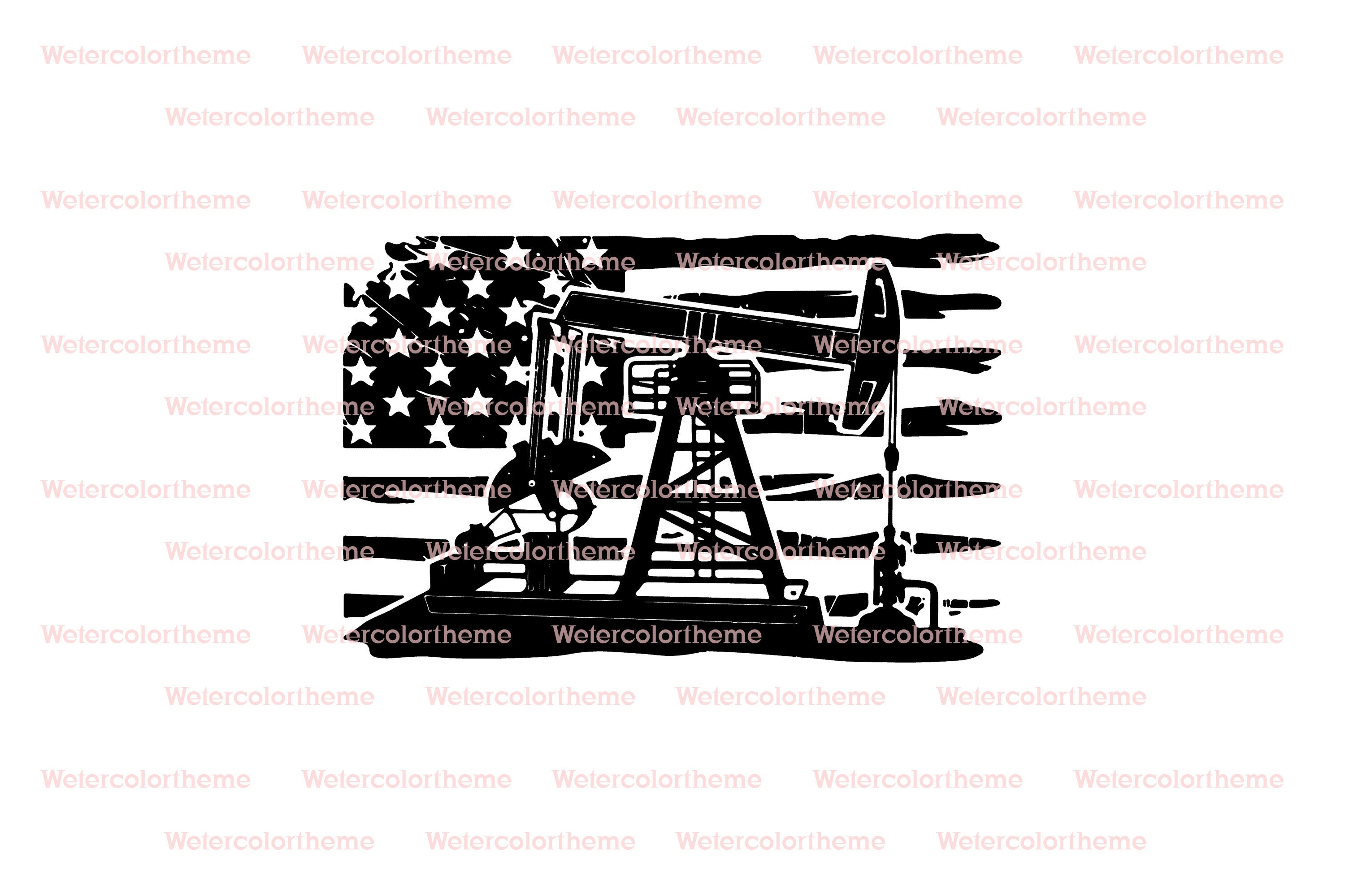 US Flag Oil Rig SVG,US Oil Derrick Svg,oil Pump Svg,patriotic Oil ...