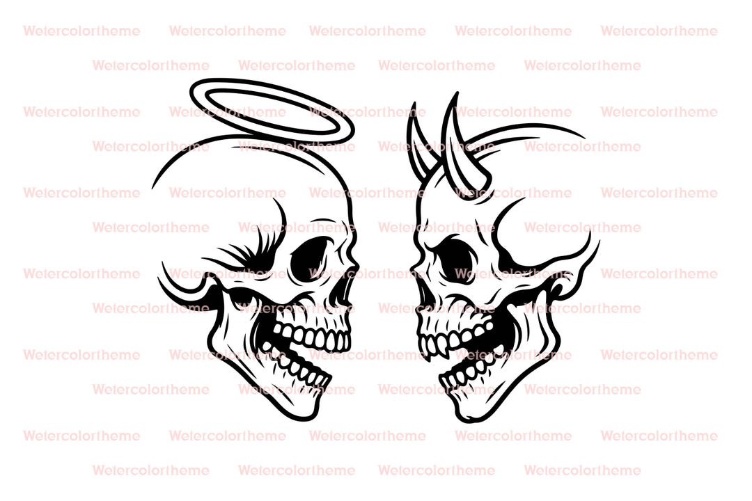 Angel Devil Svg,angel Devil Clipart,angel and Devil Clip Art,devil and ...