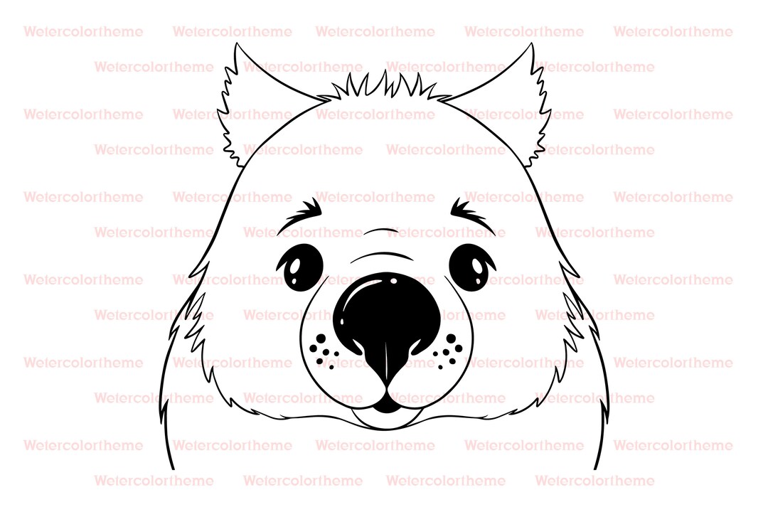 Wombat Svg,wombat Clip Art,wombat Face Cut File,wombat Png,cute Wombat ...