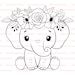 Baby Elephant Svg,elephant With Flower Svg,cute Elephant Svg,elephant ...